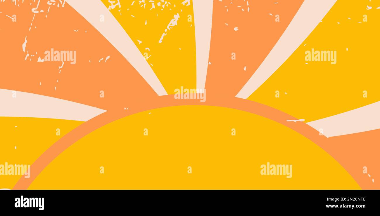 Retro Groovy sun rays background collection. Retro vintage texture ...