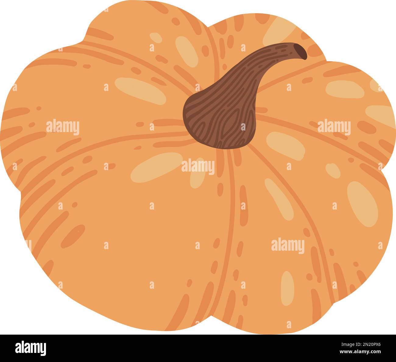 Colored pumpkin hand drawn vector graphic illustration. Colorful ...