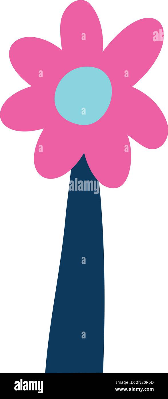 Abstract floral doodle element. Contemporary stylish flower, leave ...