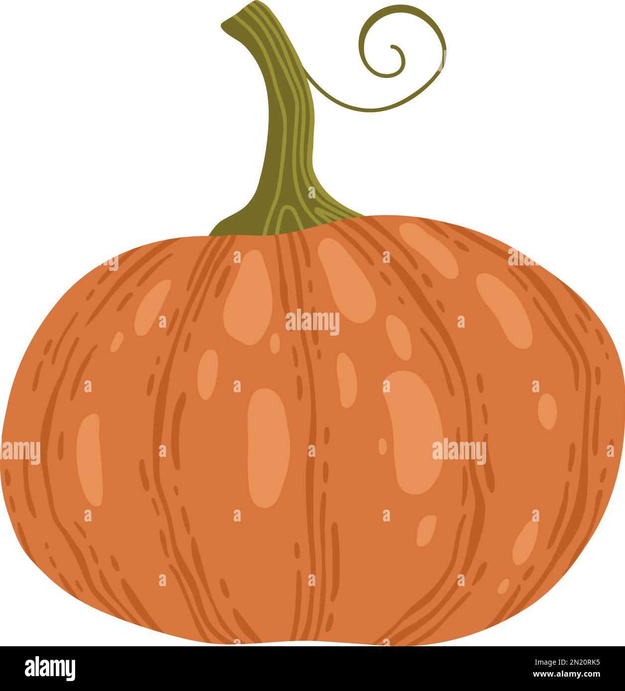 Colored pumpkin hand drawn vector graphic illustration. Colorful ...
