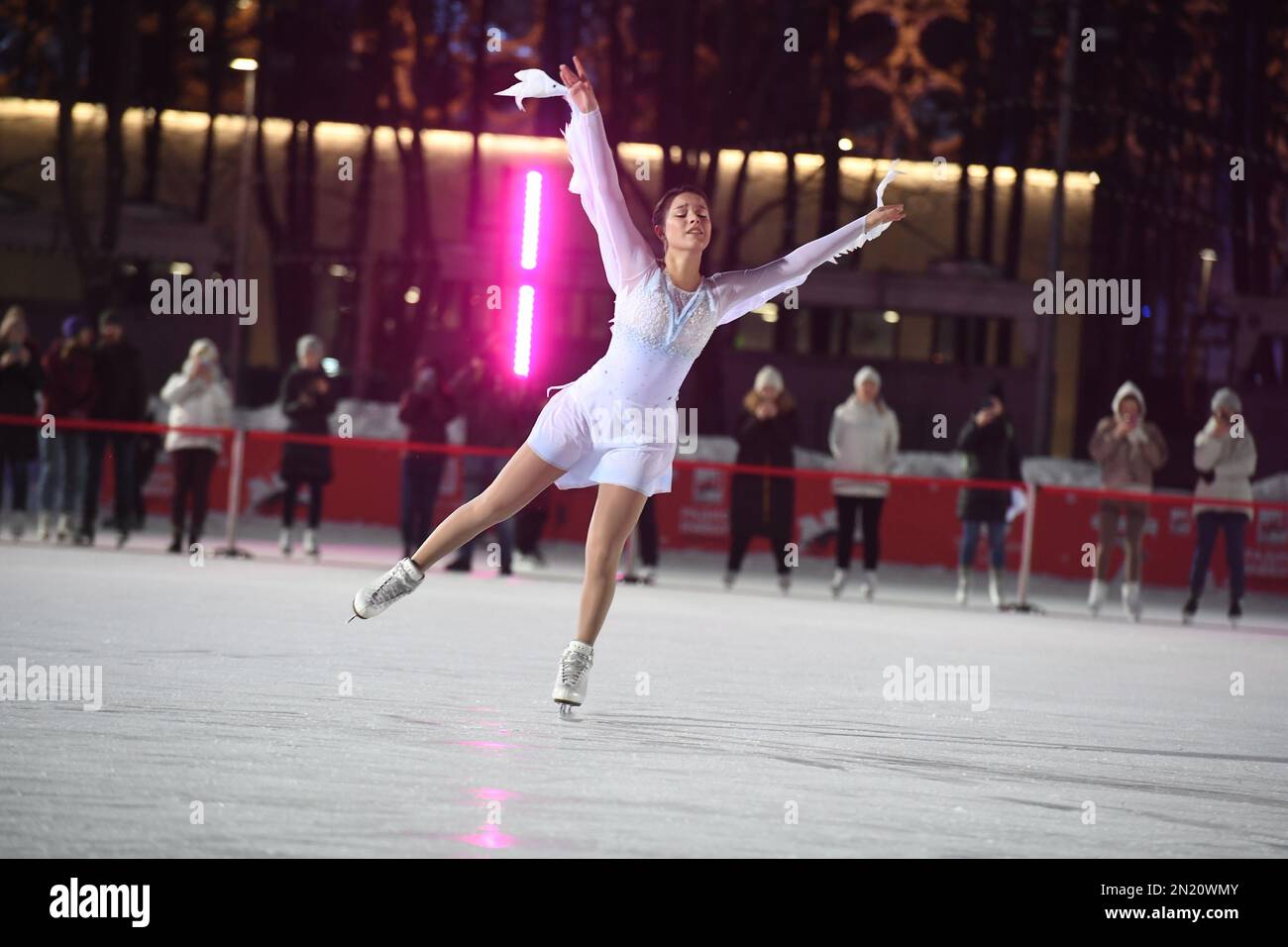 Moscow. The figure skater Anna Scherbakova during the master class in ...