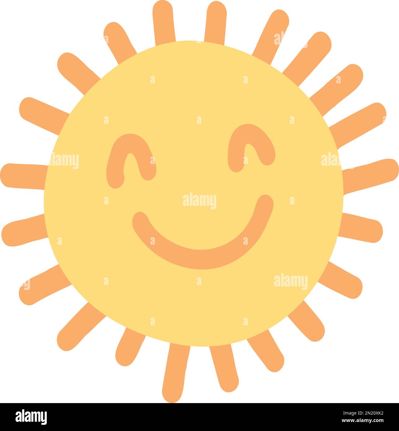 Cute colorful sun. Childish flat vector illustration collection ...