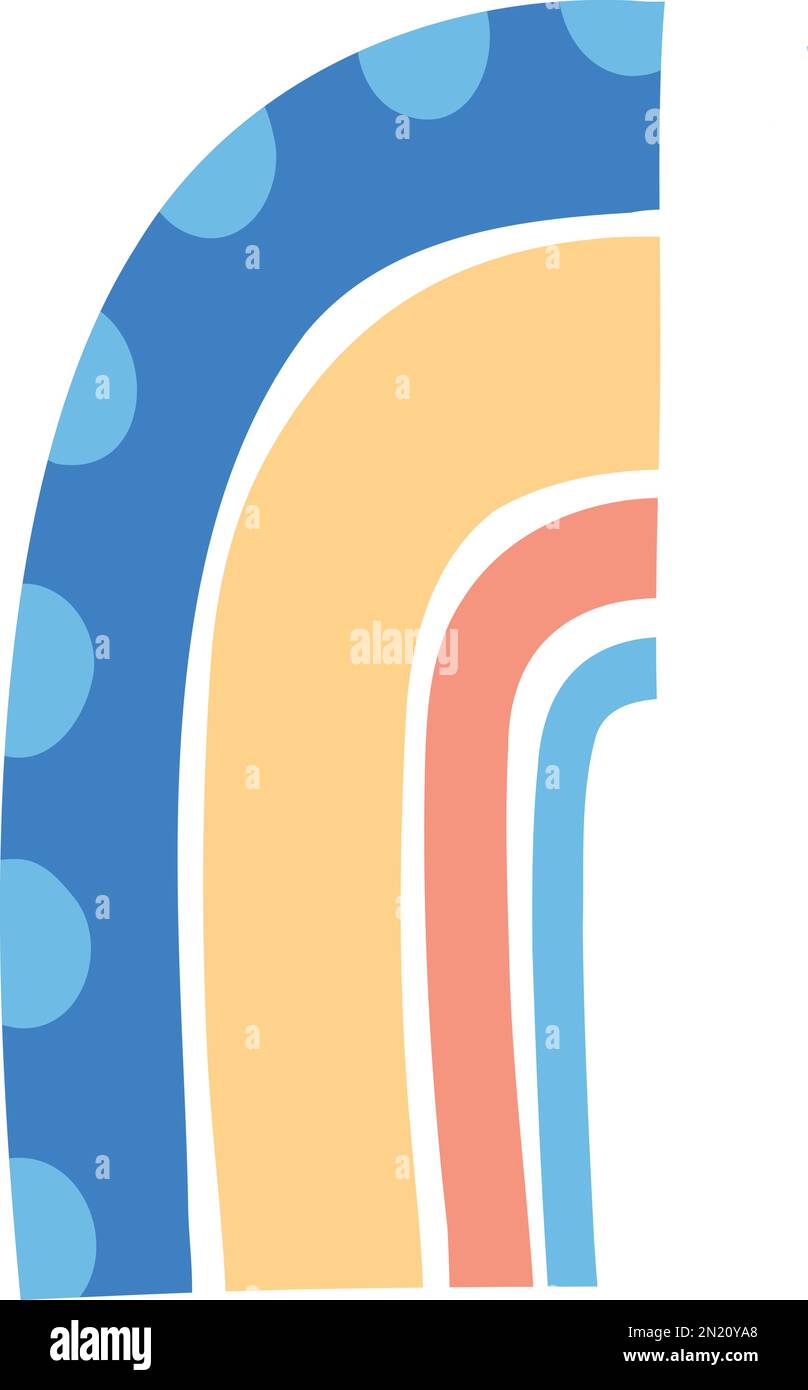 Cute colorful rainbow. Childish flat vector illustration collection ...