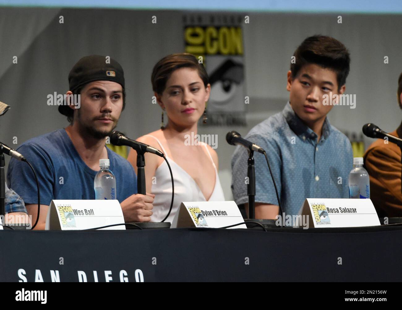 Dylan O'Brien, from left, Rosa Salazar and Ki Hong Lee attend the "Maze ...