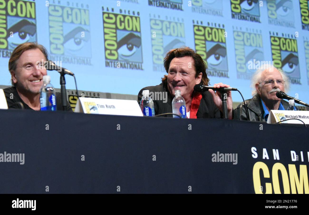 Tim Roth, from left, Michael Madsen and Bruce Dern attend "The Hateful ...