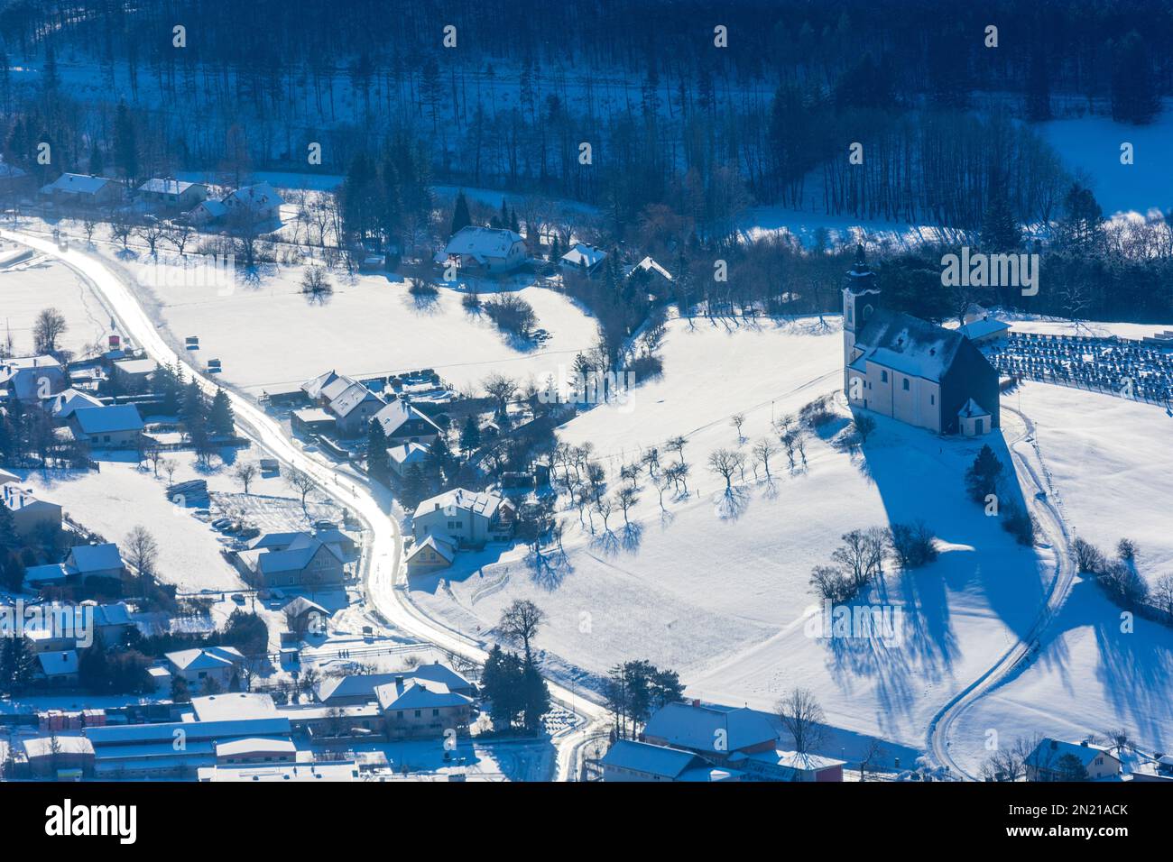 Höflein an der Hohen Wand: village Höflein an der Hohen Wand with ...