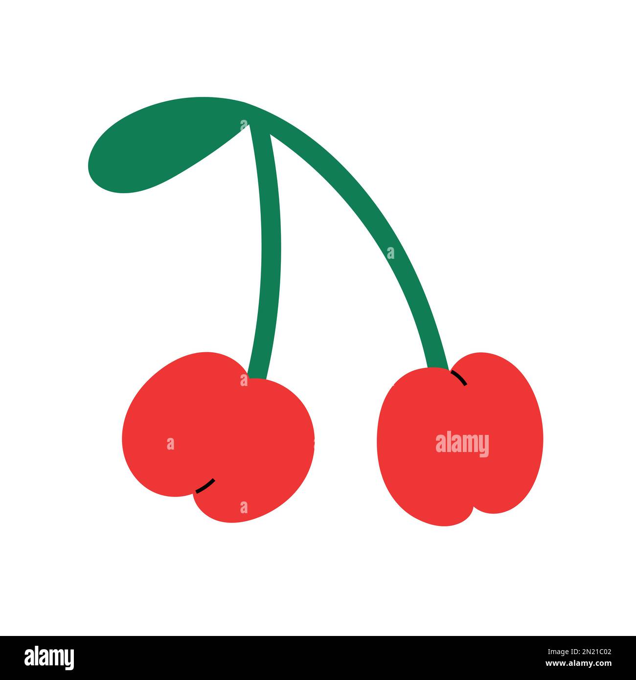Sweet cherries fruit illustration, cartoon doodle illustration isolated ...