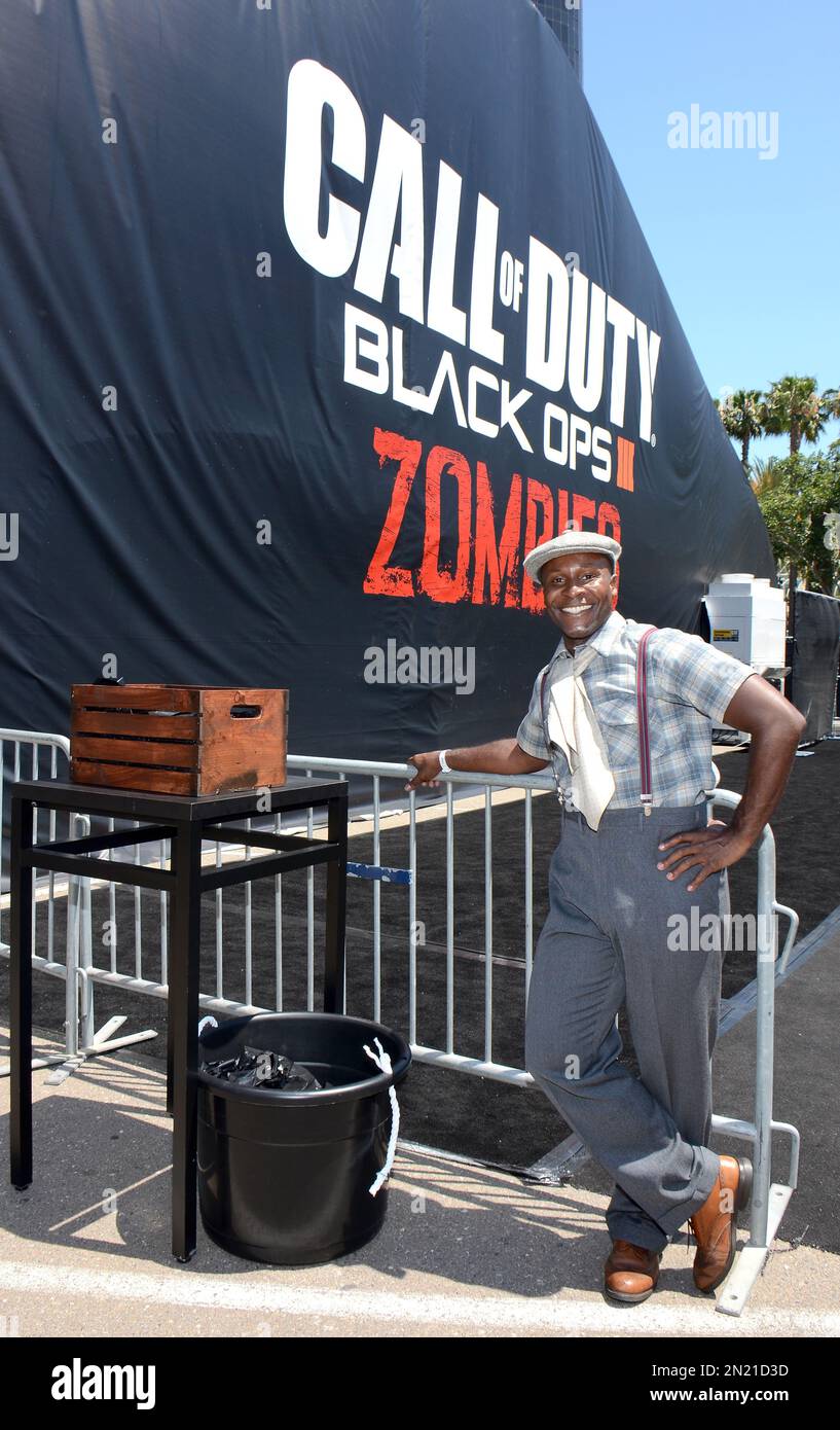 Fan poses outside the "The Call of Duty: Black Ops III" Zombies Escape ...
