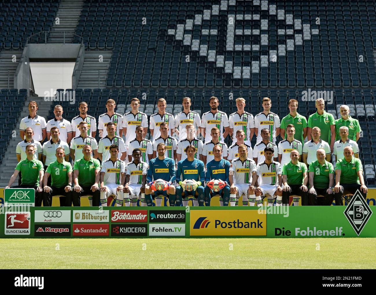 The team of Borussia Moenchengladbach poses for a team shot for the new ...