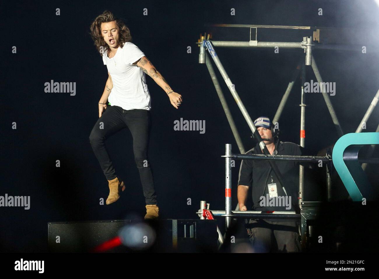 Harry Styles of One Direction performs during the Honda Civic Tour at ...