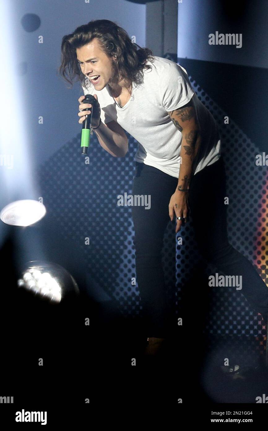 Harry Styles of One Direction performs during the Honda Civic Tour at ...