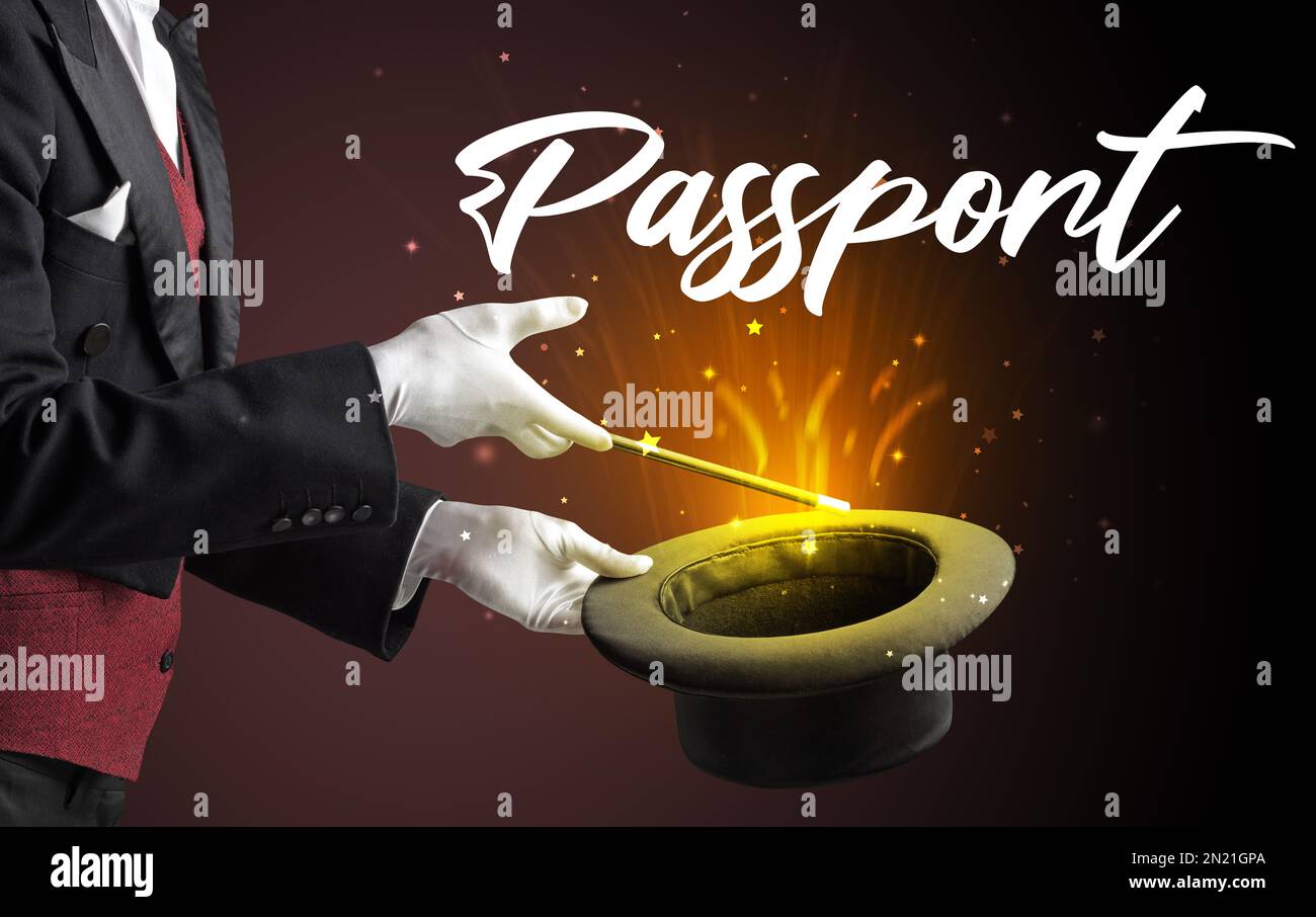 Old Magician is showing magic trick Stock Photo - Alamy
