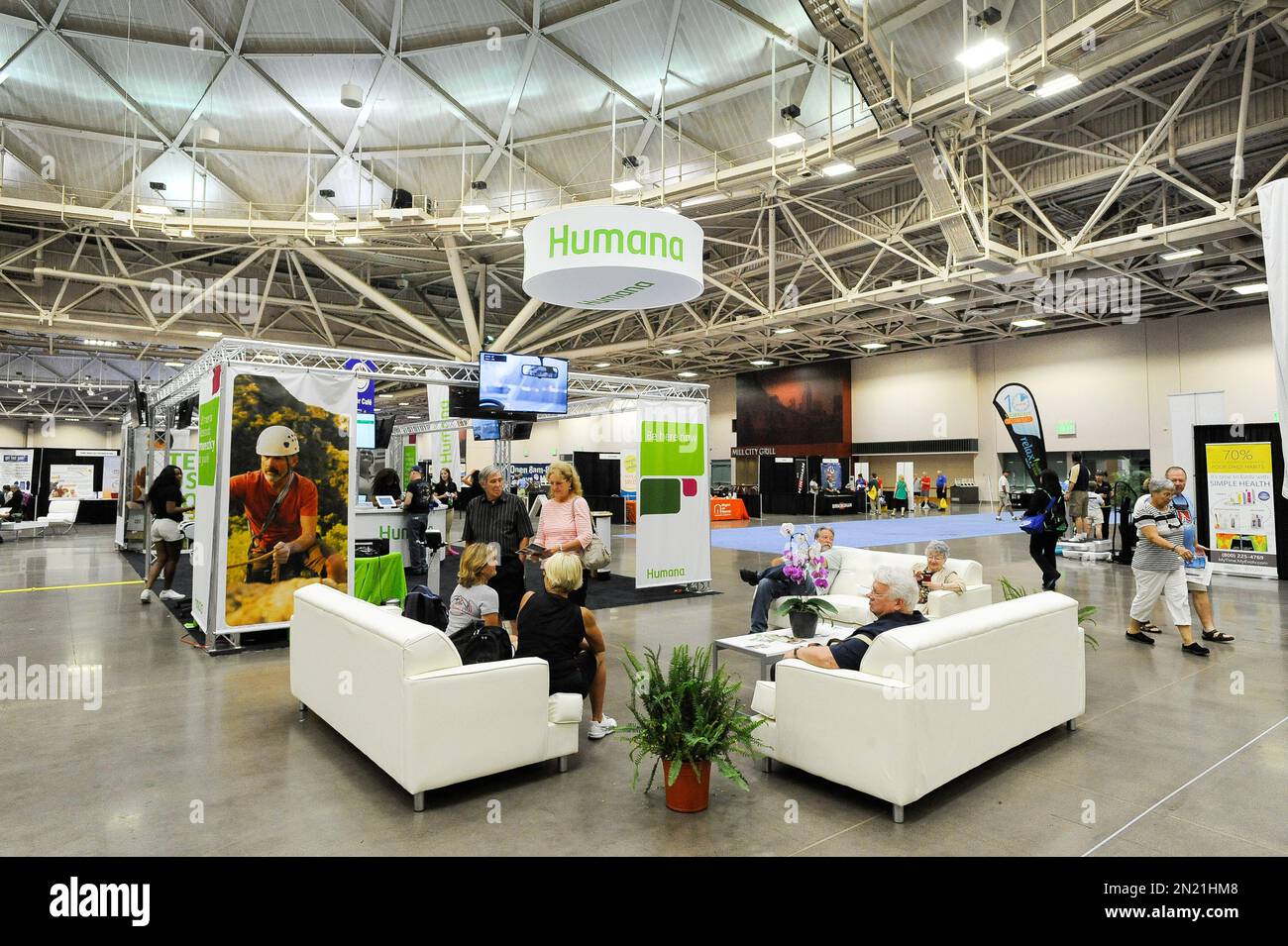 The Humana booth at the Athlete Village at the Minneapolis convention ...