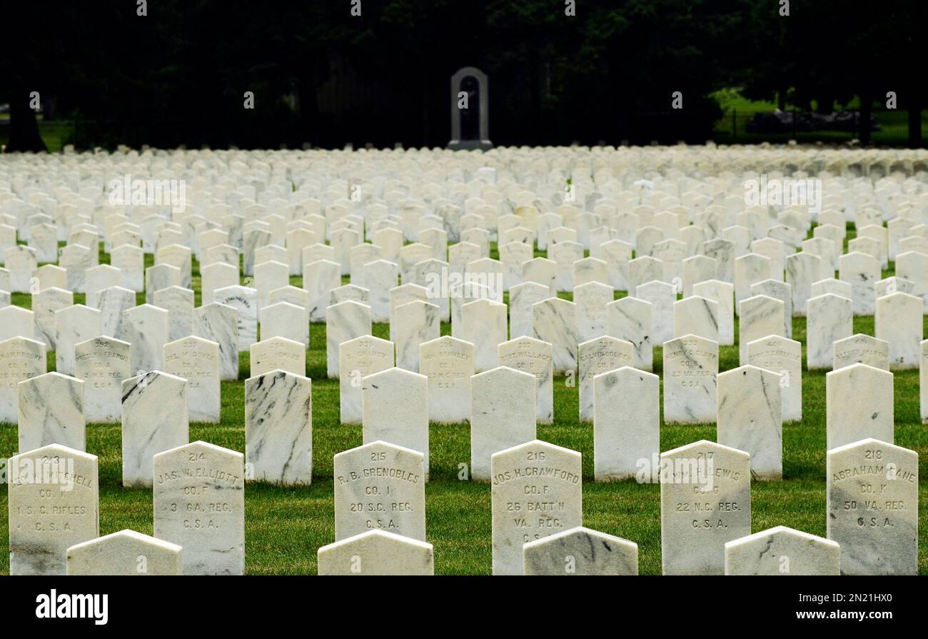 This photo shows graves at the Woodlawn National Cemetery home to ...