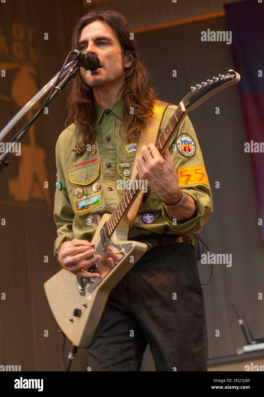 Brian Bell of Weezer seen during the Taste of Chicago at the Petrillo ...