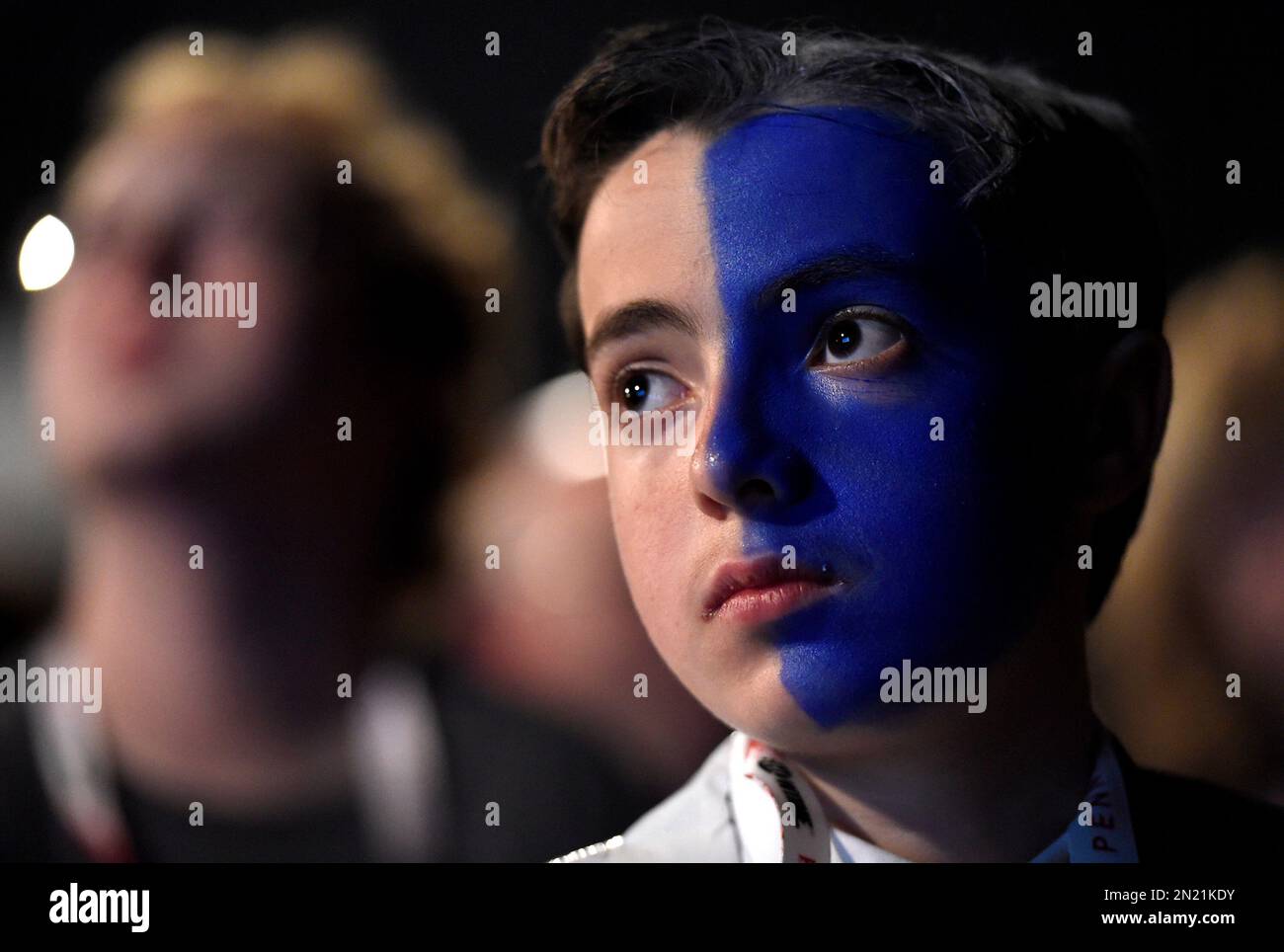 Jonah Katz, 14, of Montebello, N.Y., dressed as "Two-Face," attends day 1 of Comic-Con ...