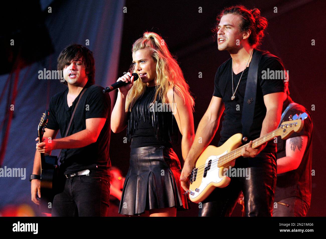 Kimberly Perry, Neil Perry and Reid Perry of The Band Perry performs at ...