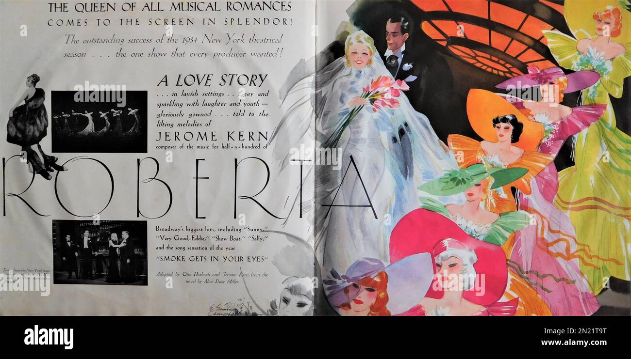 Promotional Artwork for ROBERTA with music by JEROME KERN (released in ...