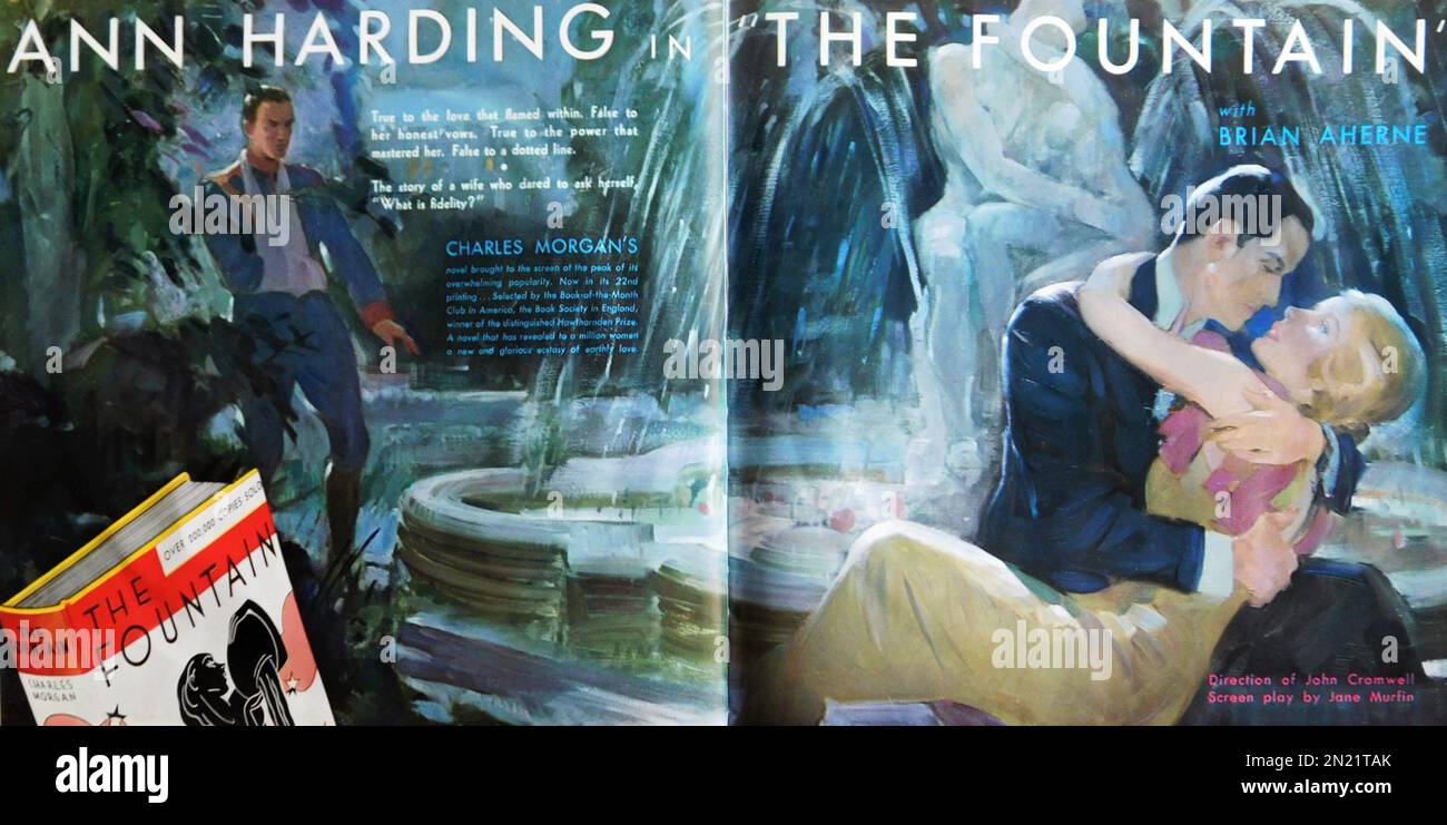 Promotional Artwork for ANN HARDING and BRIAN AHERNE in THE FOUNTAIN ...