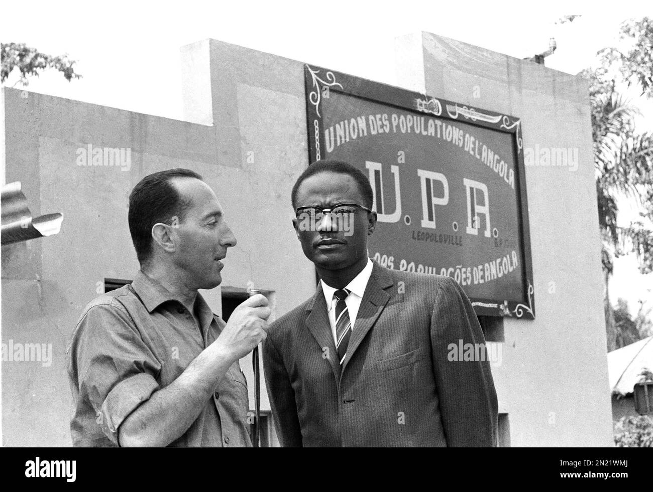 Scholl Latour, German radio reporter, left, interviews Roberto Holden ...