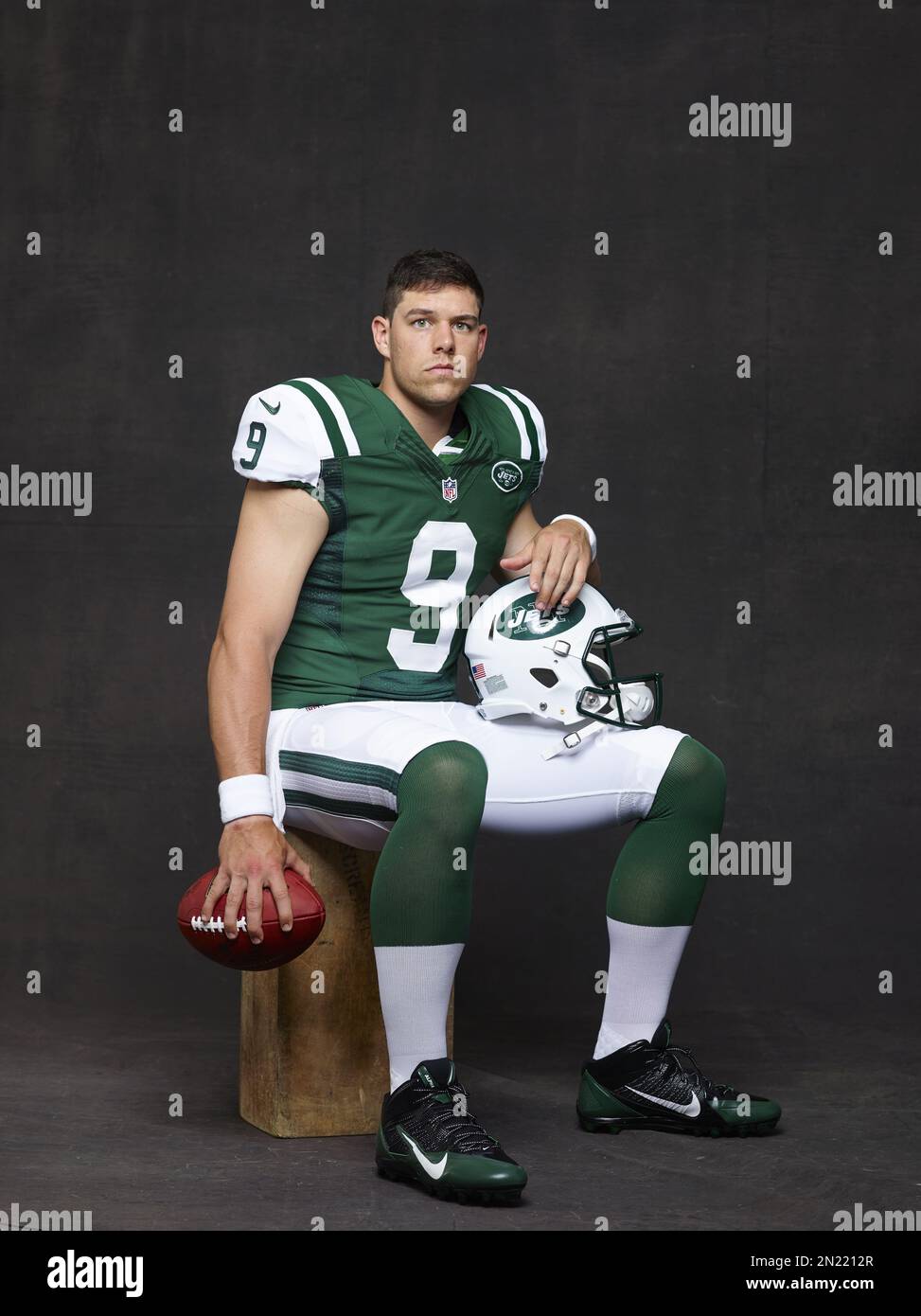 New York Jets quarterback Bryce Petty poses for a portrait during the ...