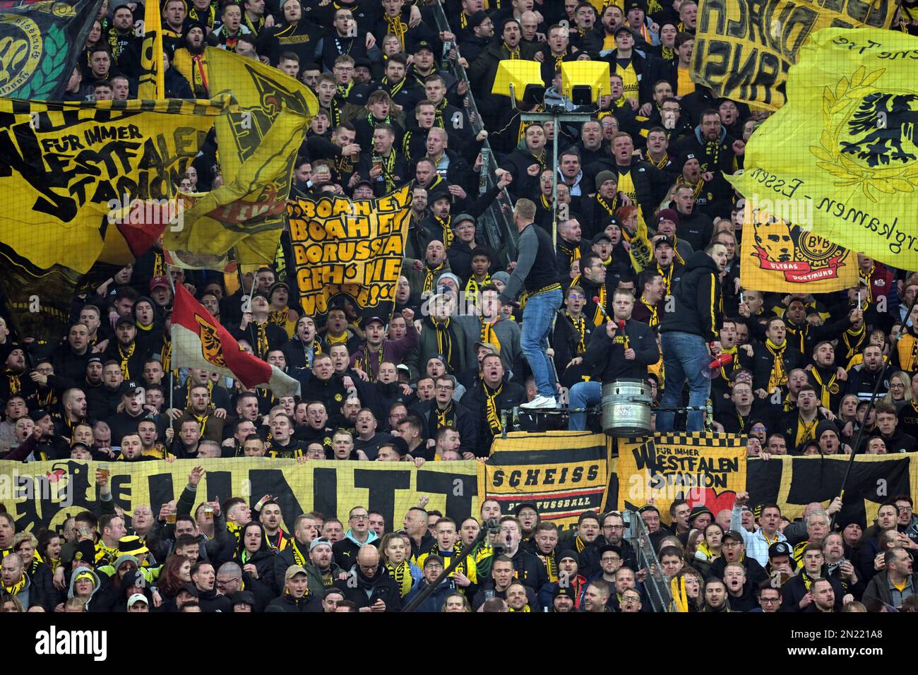 DORTMUND - Borussia Dortmund supporters Gelbe Wand during the ...