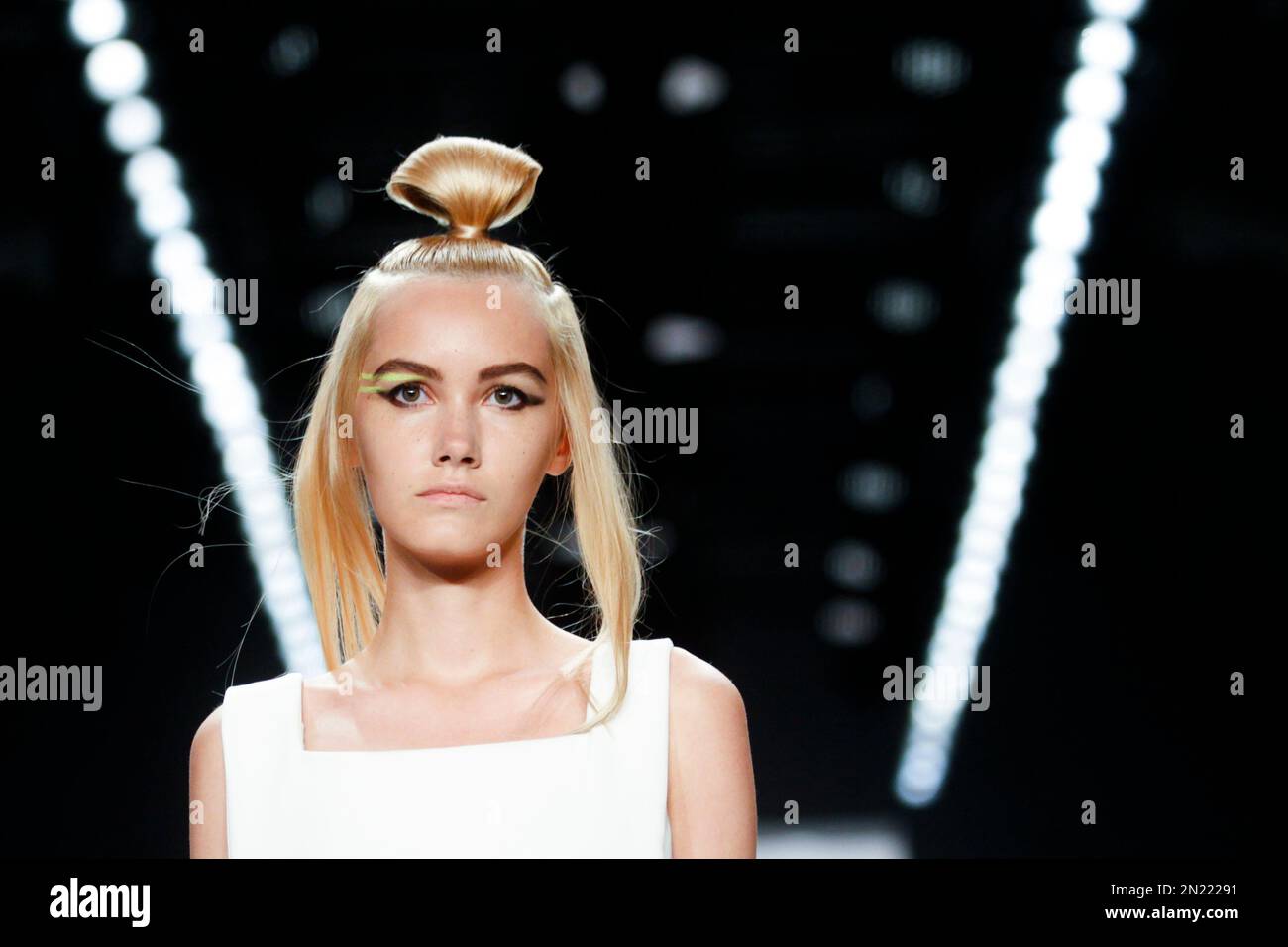 A model wears a creation of designer Pearly Wong during the Mercedes ...