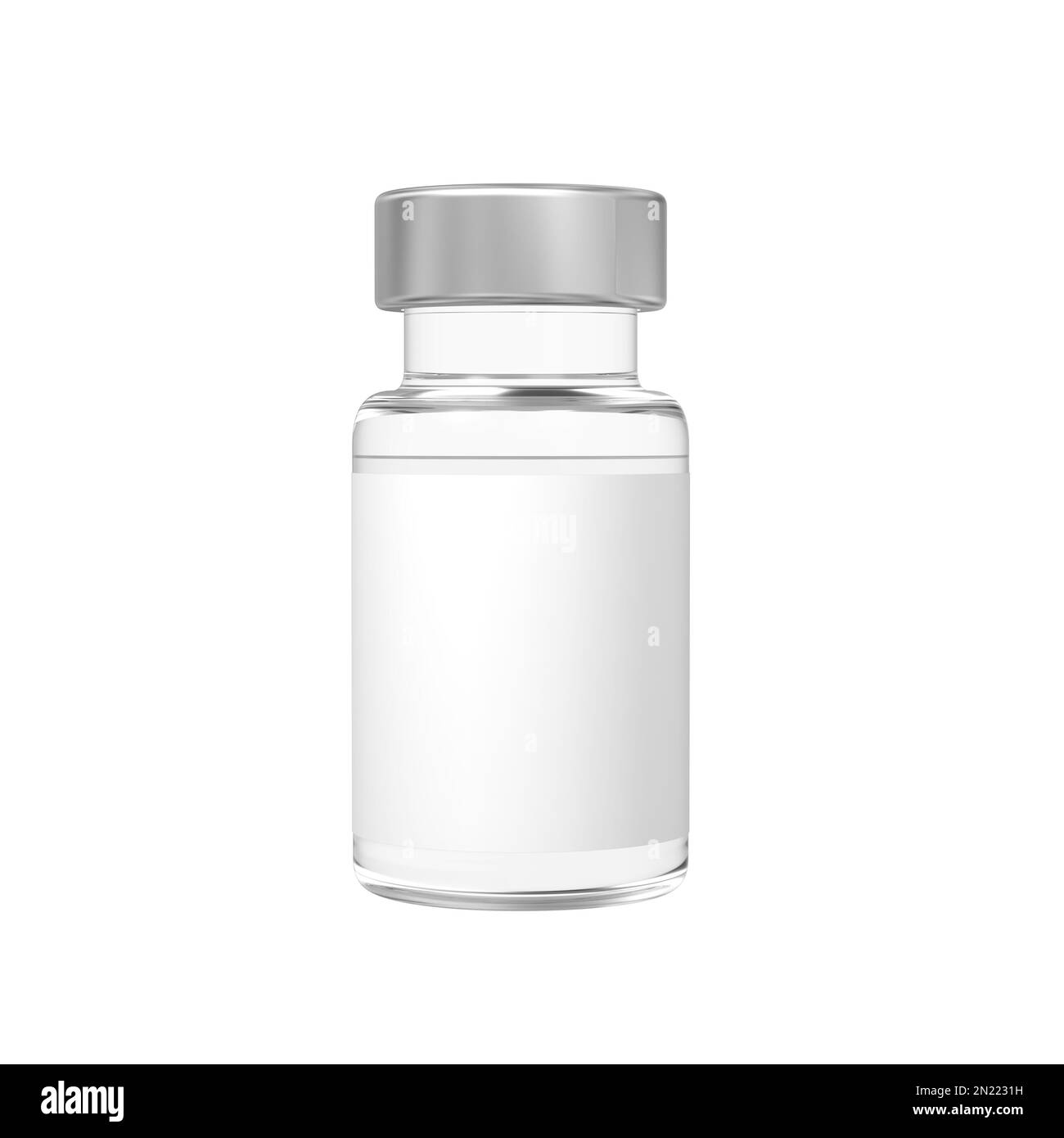 Vaccine vial. Blank label. Isolated on white background Stock Photo - Alamy