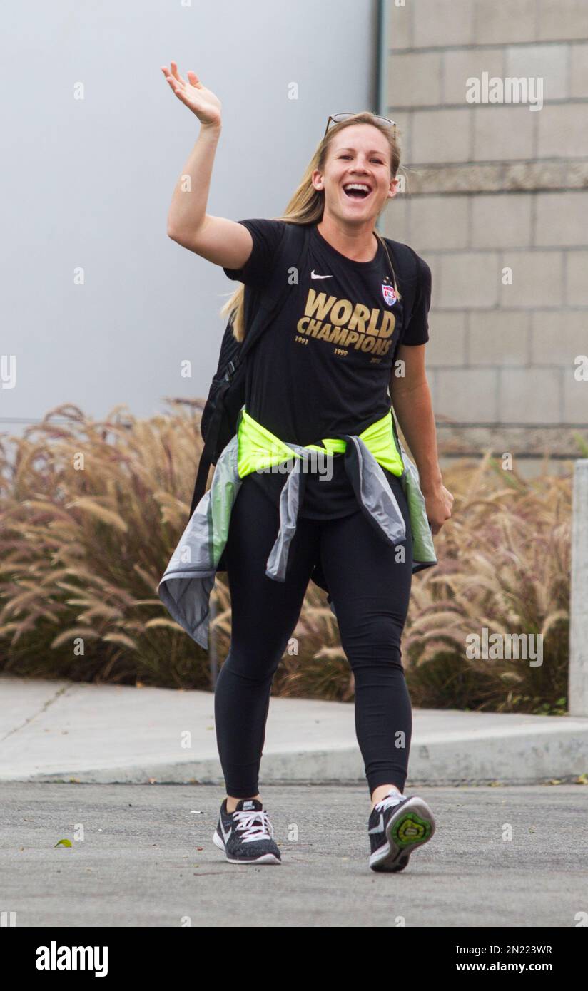 The U.S. women's national soccer team forward Amy Rodriguez arrives at ...