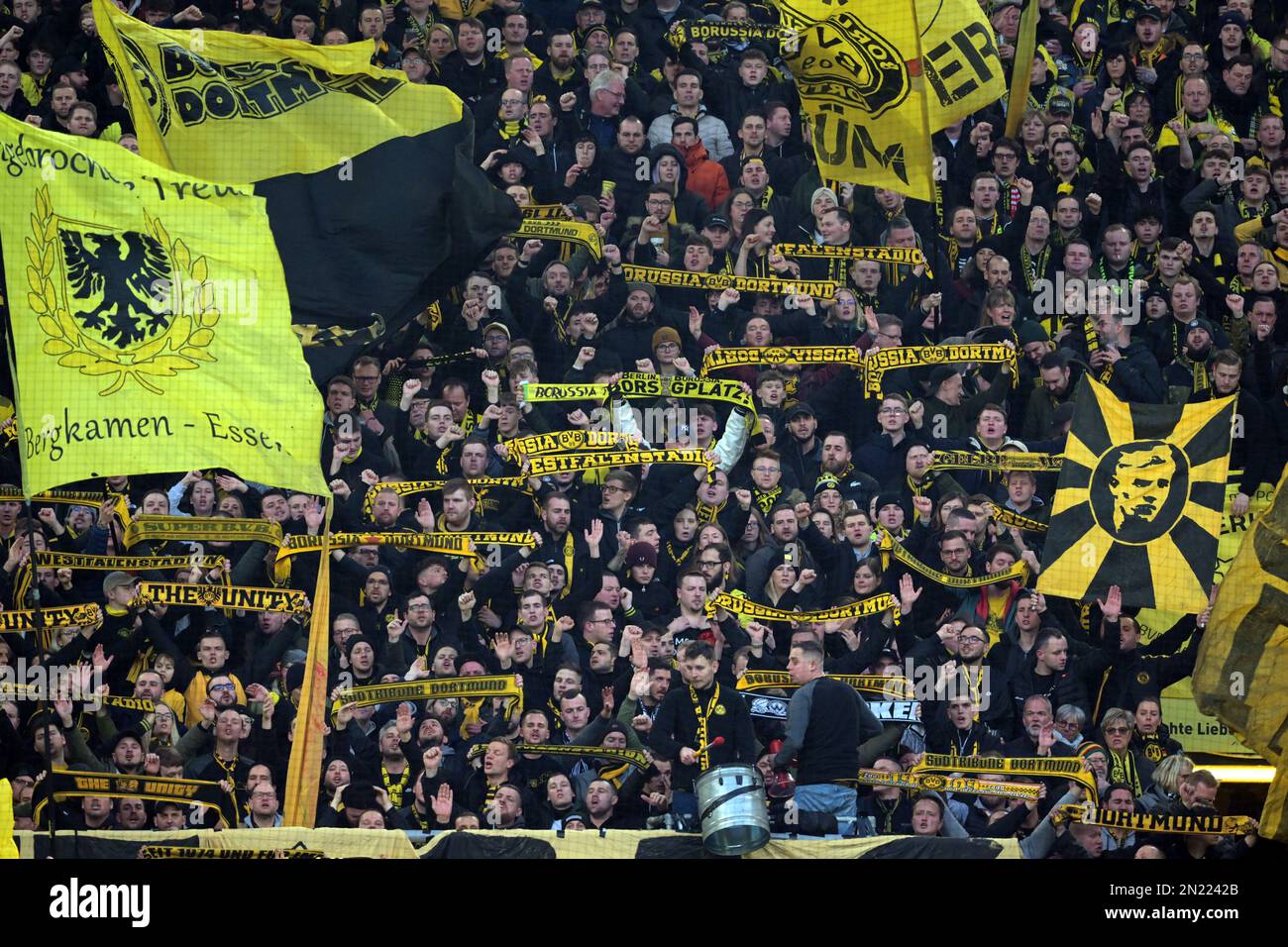 DORTMUND - Borussia Dortmund supporters Gelbe Wand during the ...