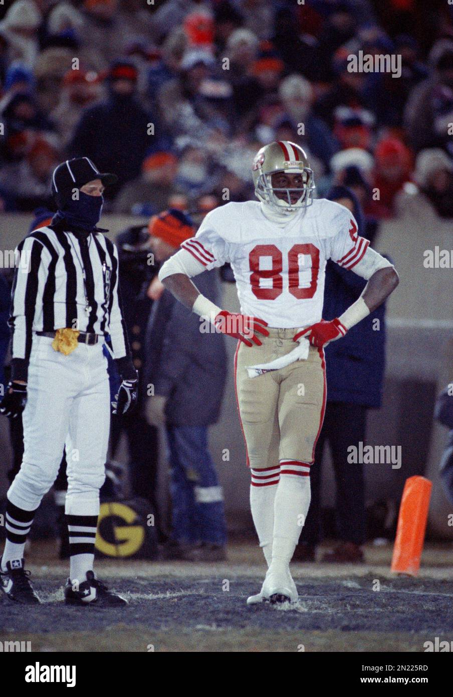 San Francisco 49ers Jerry Rice (80) is pictured in action, Jan. 1989 ...