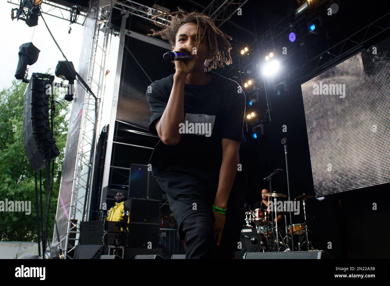 U.S singer Jaden Smith performs on the third stage at Wireless festival ...