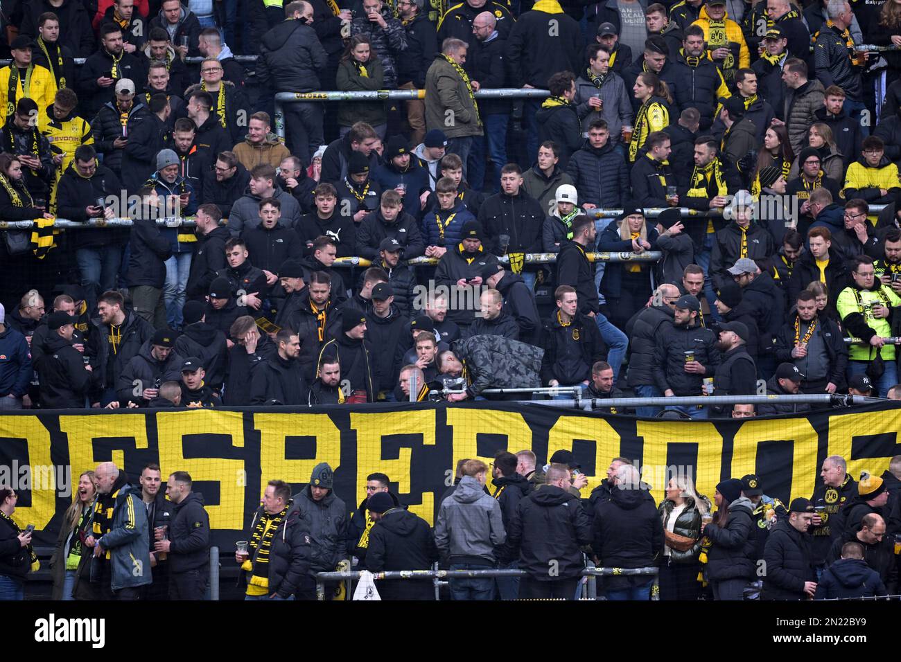 DORTMUND - Borussia Dortmund supporters Gelbe Wand during the ...