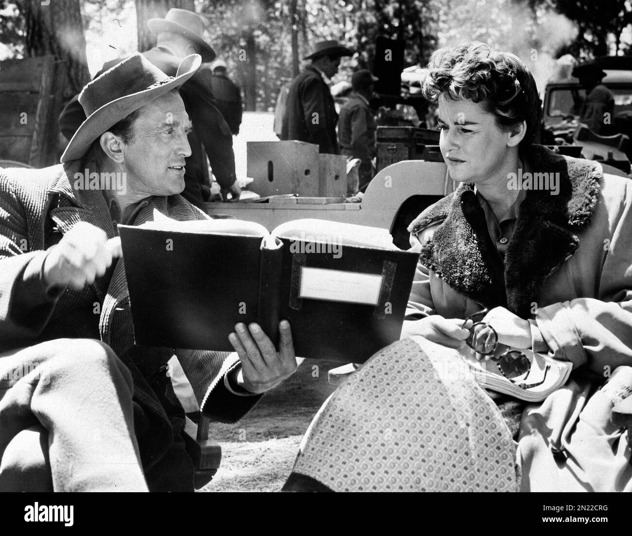 FILE - In this june 8, 1955 file photo, actor Kirk Douglas and his former wife, Diana Douglas ...