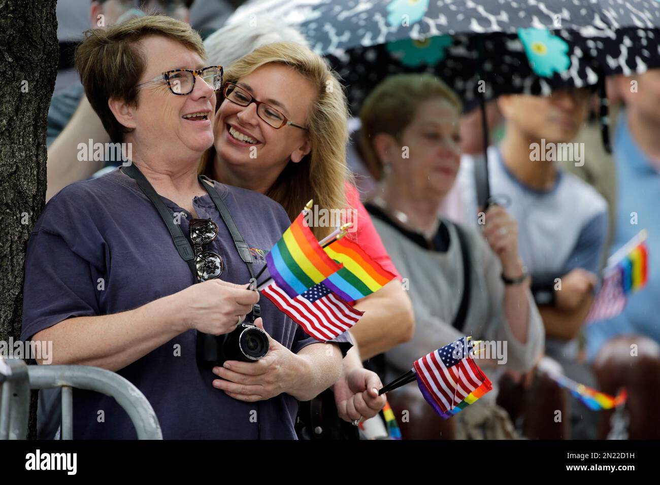 Catherine Ridout, left, and Michelle Williams, both of Canada, listen ...