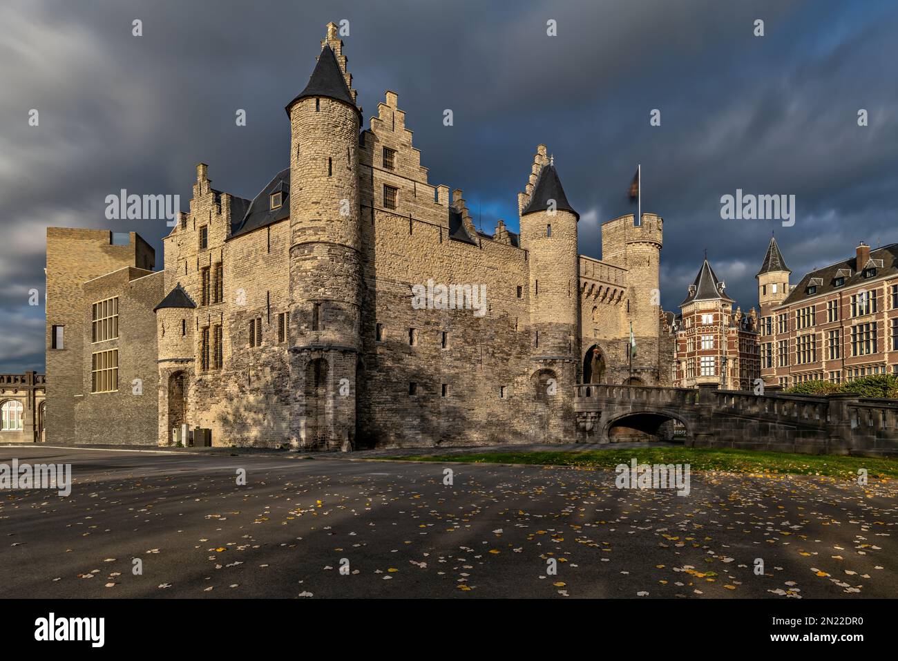 Het Steen, medieval fortress in the old city centre of Antwerp (Anvers ...