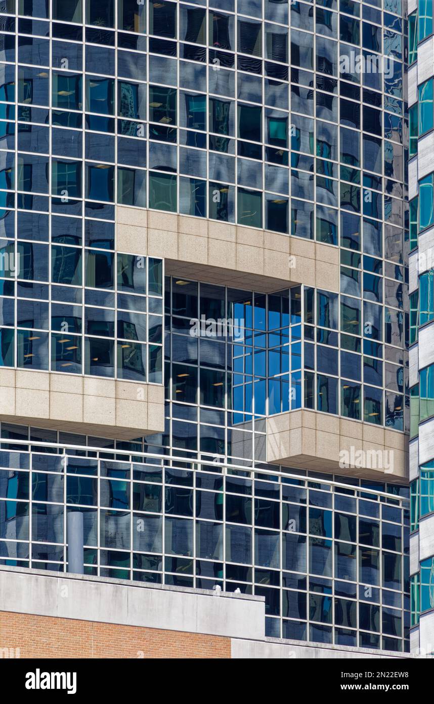 Boston Financial District: 100 High Street reflects all around it in ...