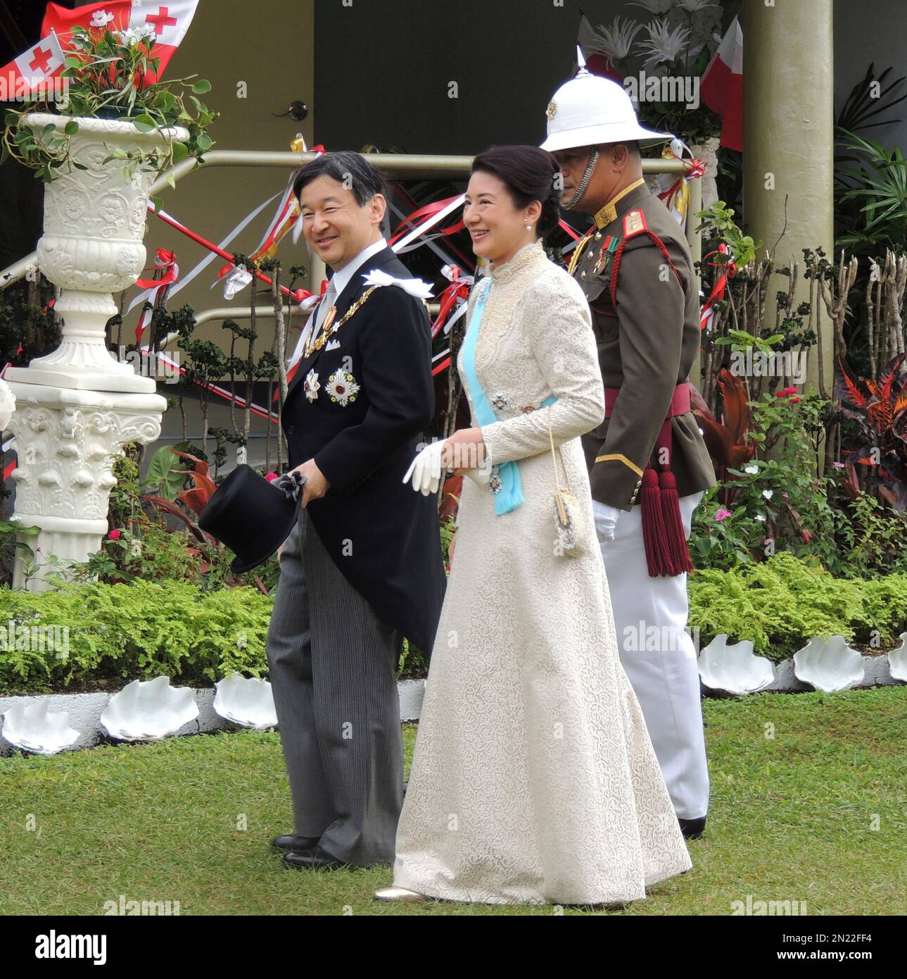 Japan's Crown Prince Naruhito, left, and Crown Princess Masako arrive ...