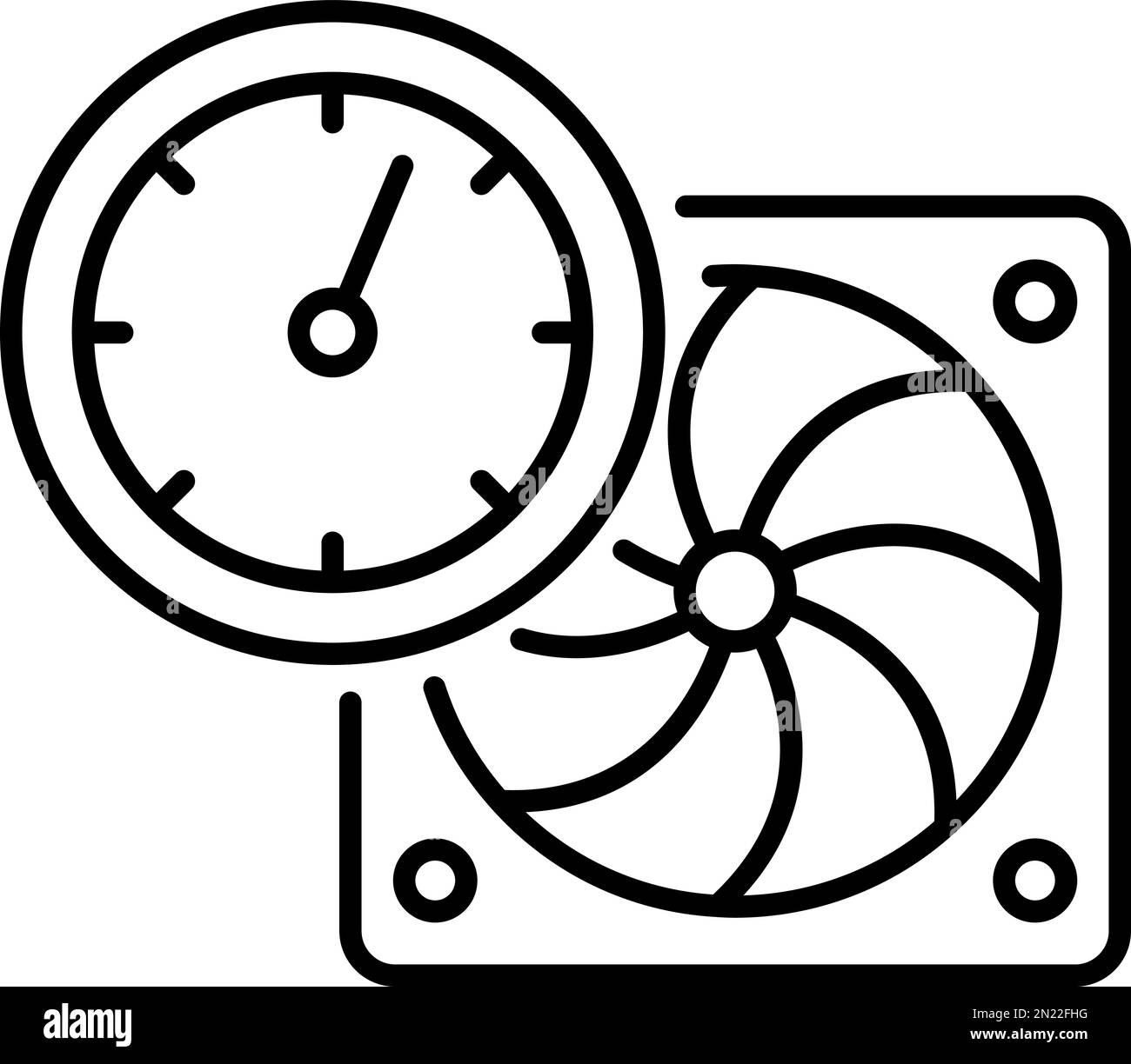Fan, line vector icon on transparent background. Outline Fan, line ...