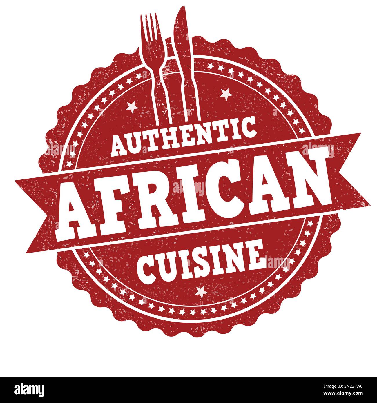 African cuisine grunge rubber stamp on white background, vector ...