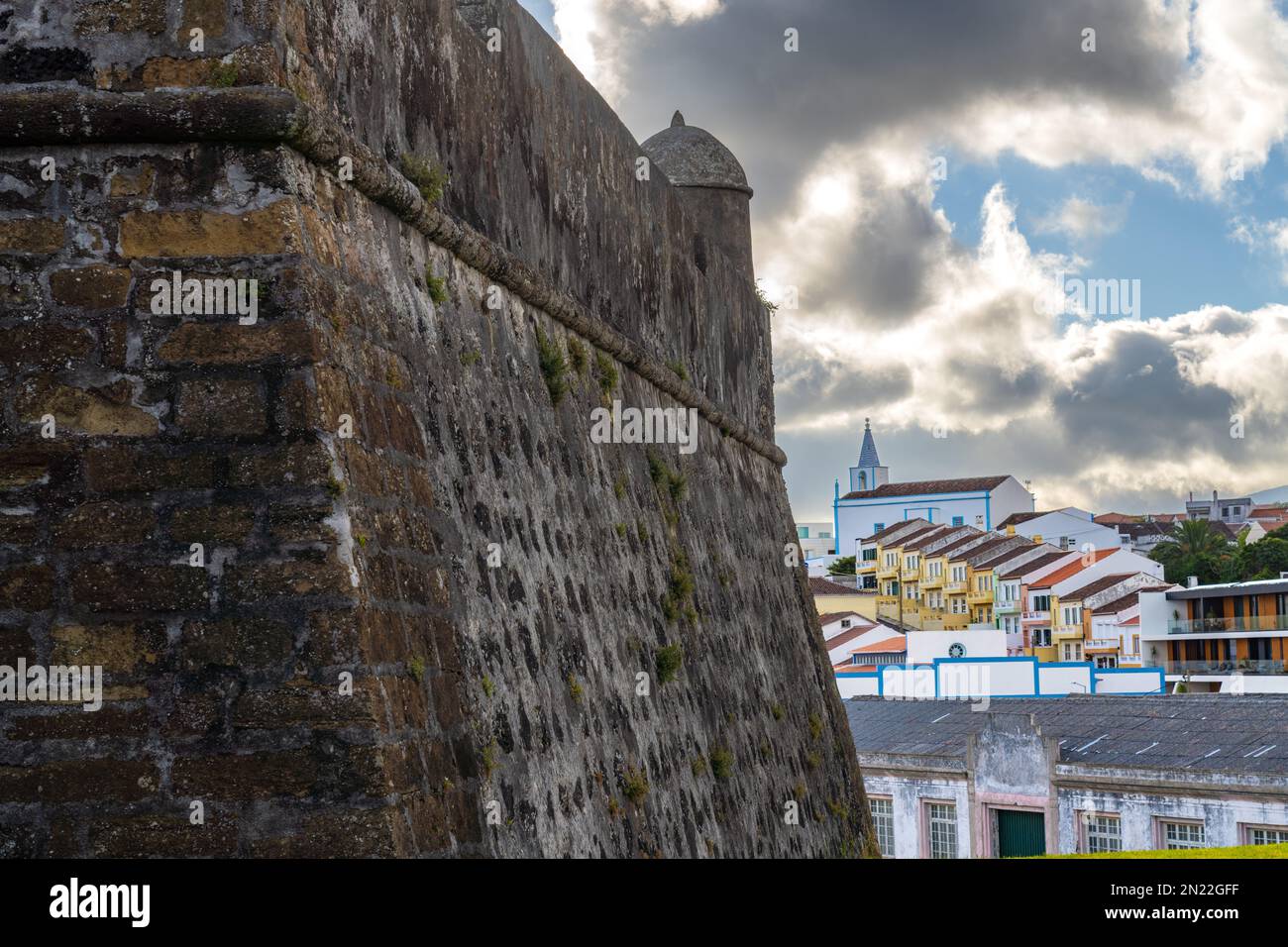 The massive stone walls of the 16th century coastal Forte de São ...