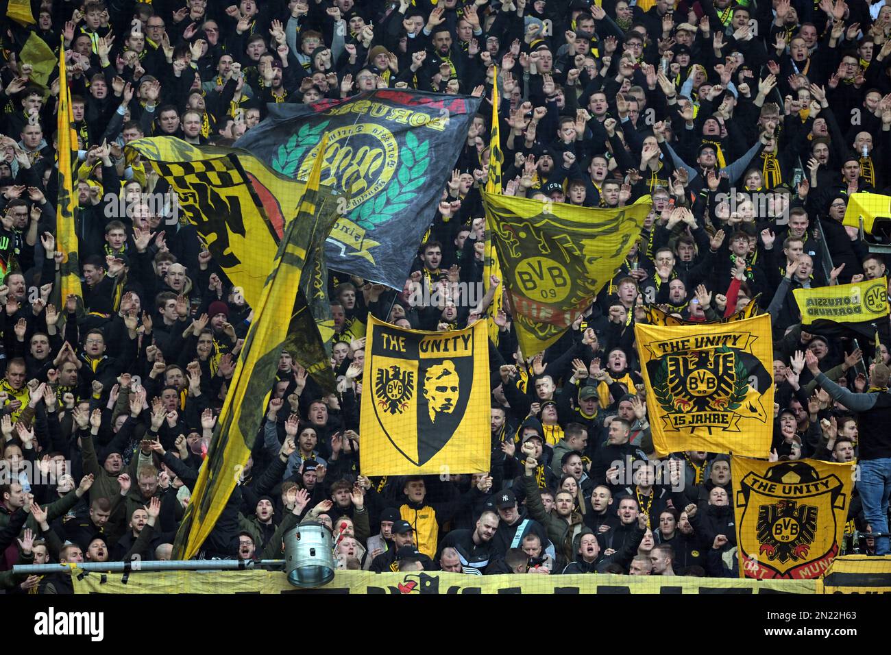 DORTMUND - Borussia Dortmund supporters Gelbe Wand during the ...
