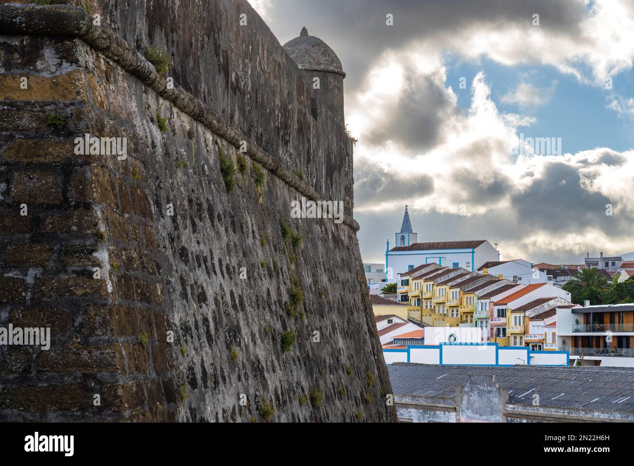 The massive stone walls of the 16th century coastal Forte de São ...