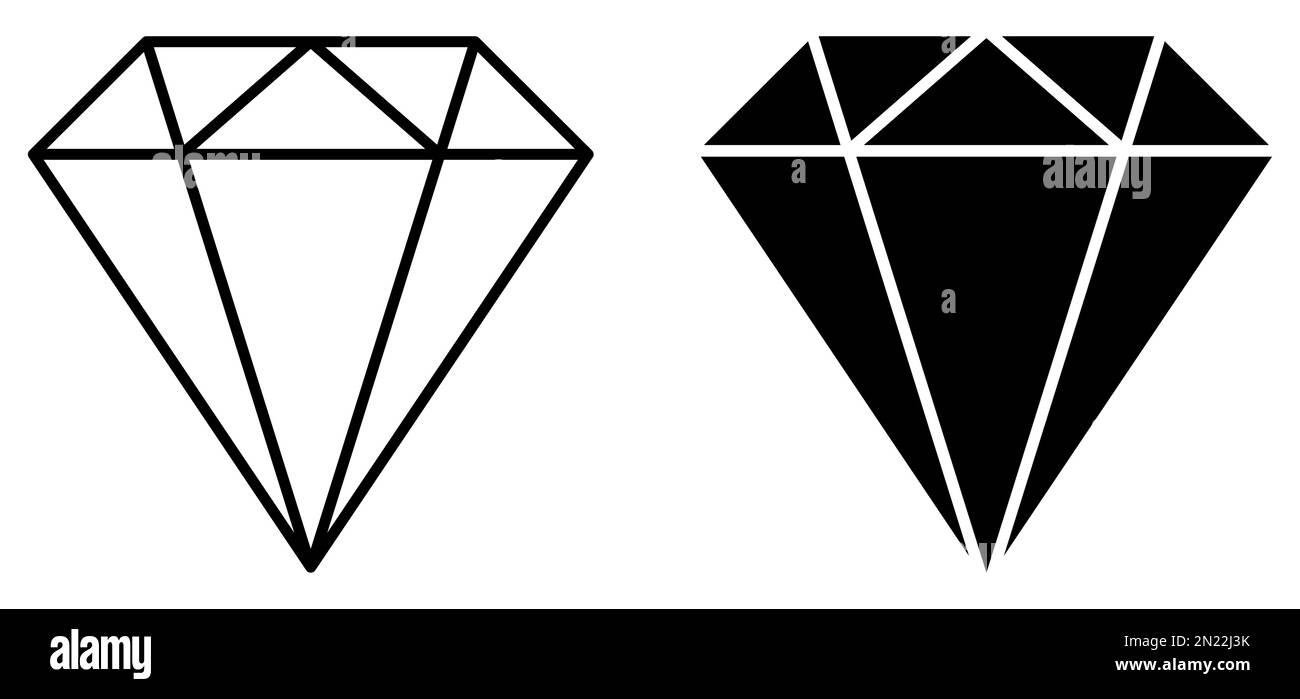 Diamond icon in flat and line style. Royal diamond icons. Vector ...