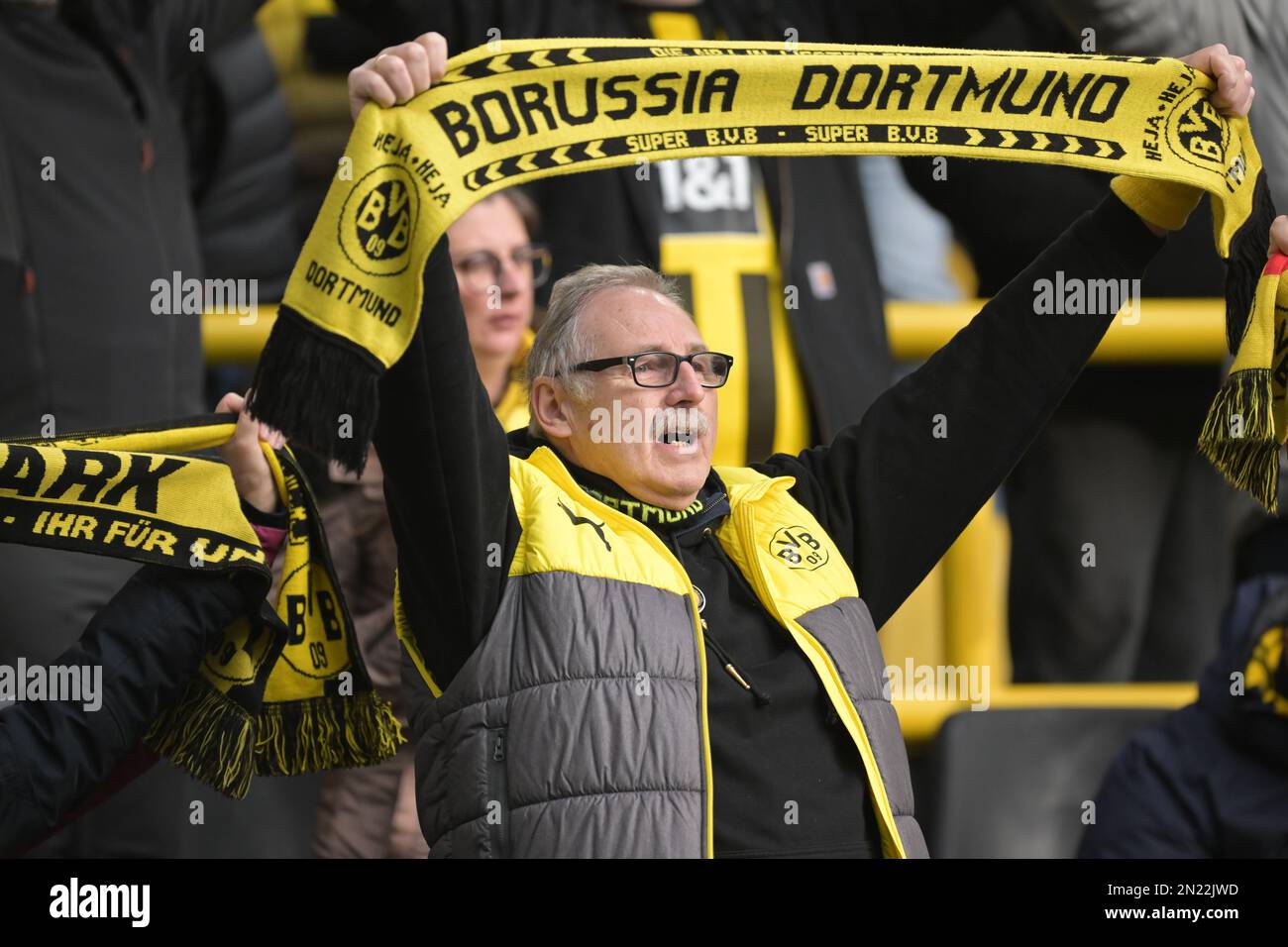 DORTMUND - Borussia Dortmund supporter during the Bundesliga match ...