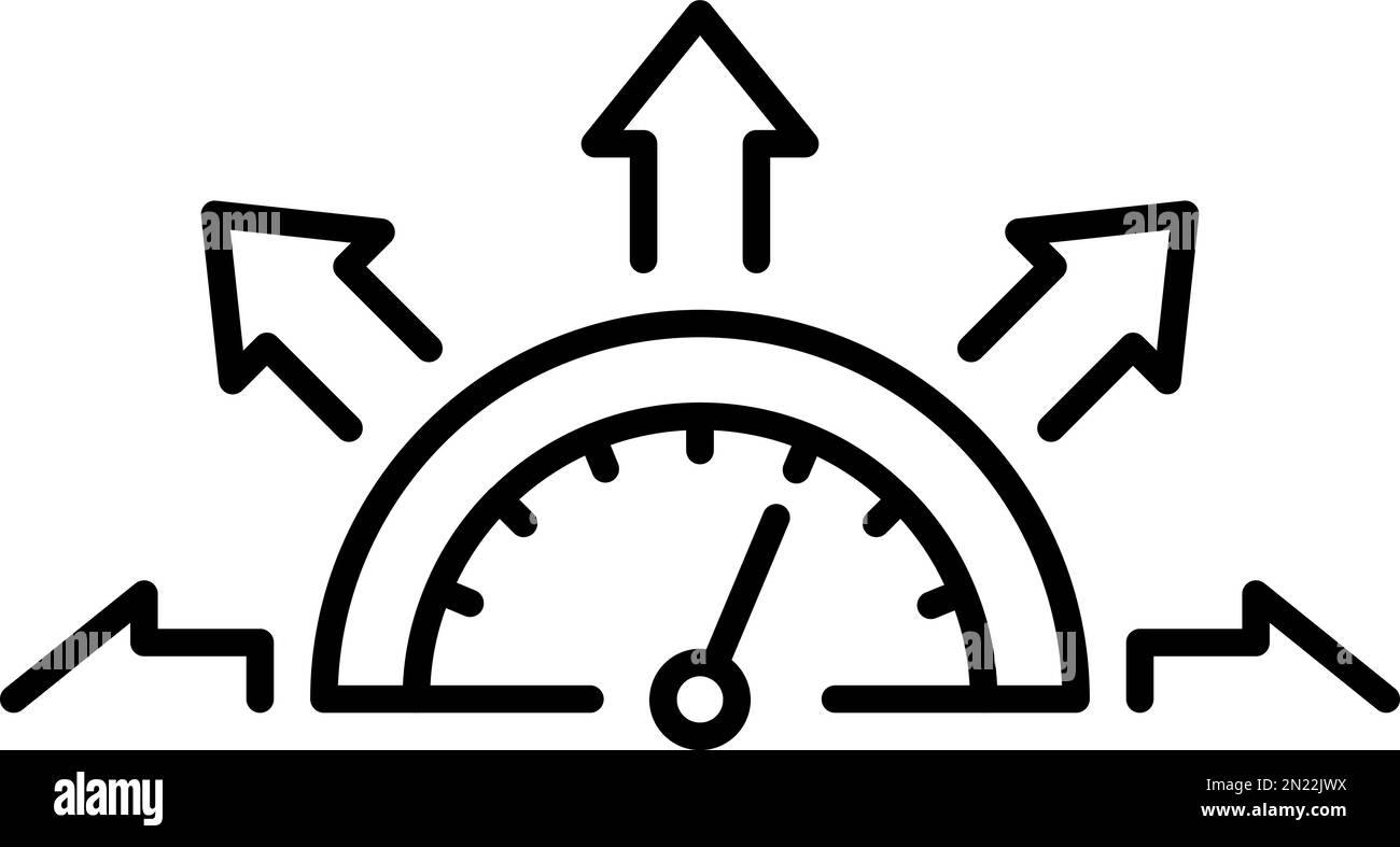 Performance, line vector icon on transparent background. Outline ...