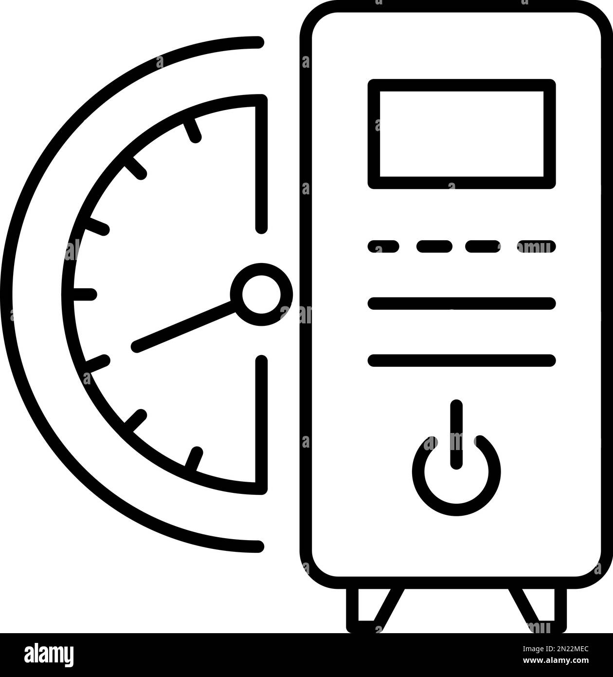 Speed Test, line vector icon on transparent background. Outline Speed ...
