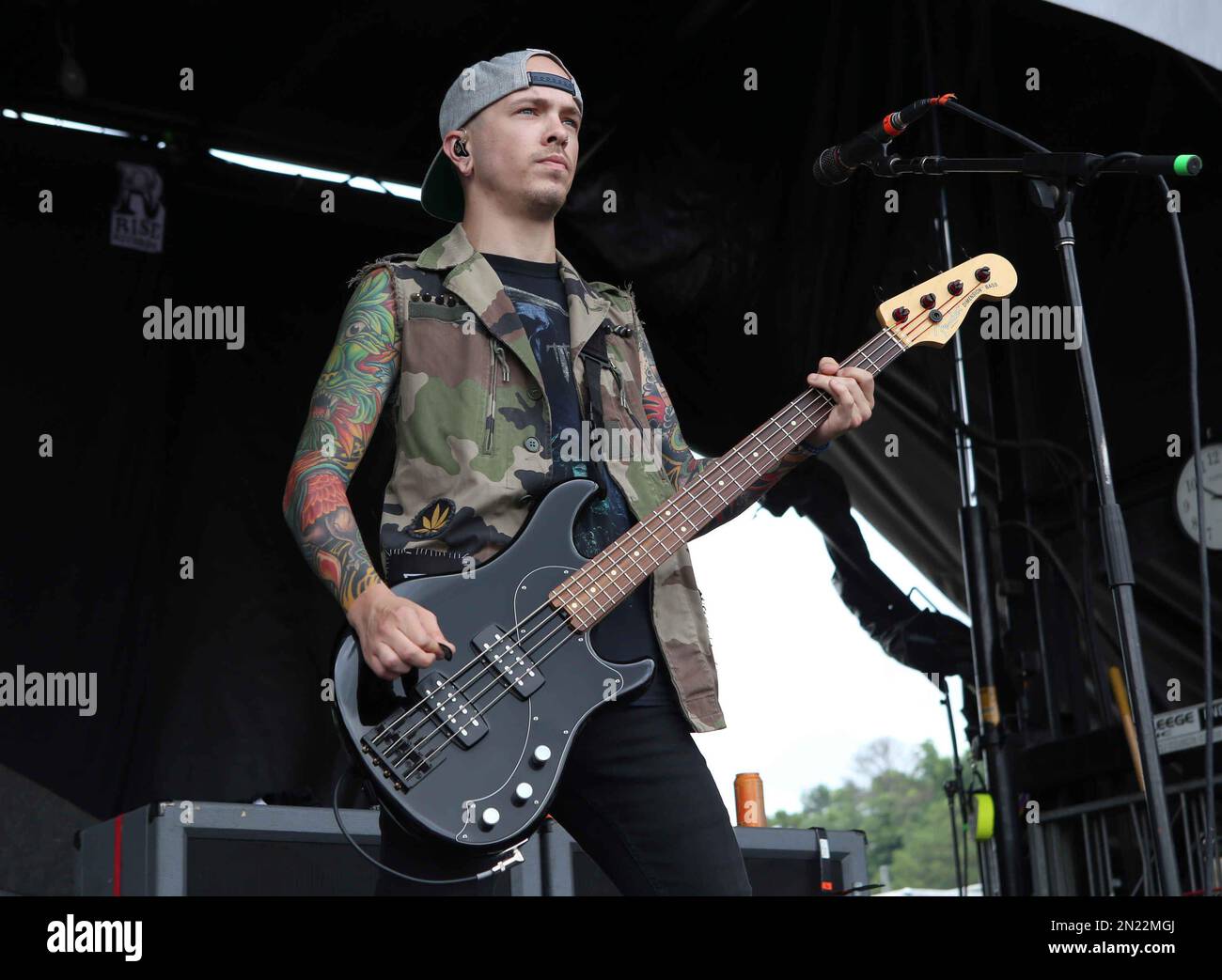 Ryan Neff with Miss May I performs during the Vans Warped Tour 2015 at ...