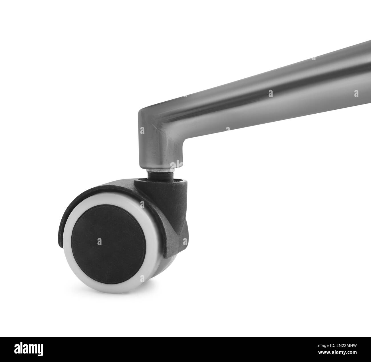 Modern office chair isolated on white, closeup. Base with caster Stock ...