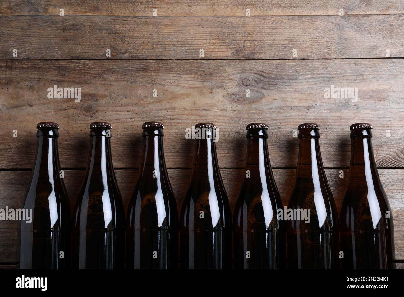 Row craft beer bottles table hi-res stock photography and images - Alamy